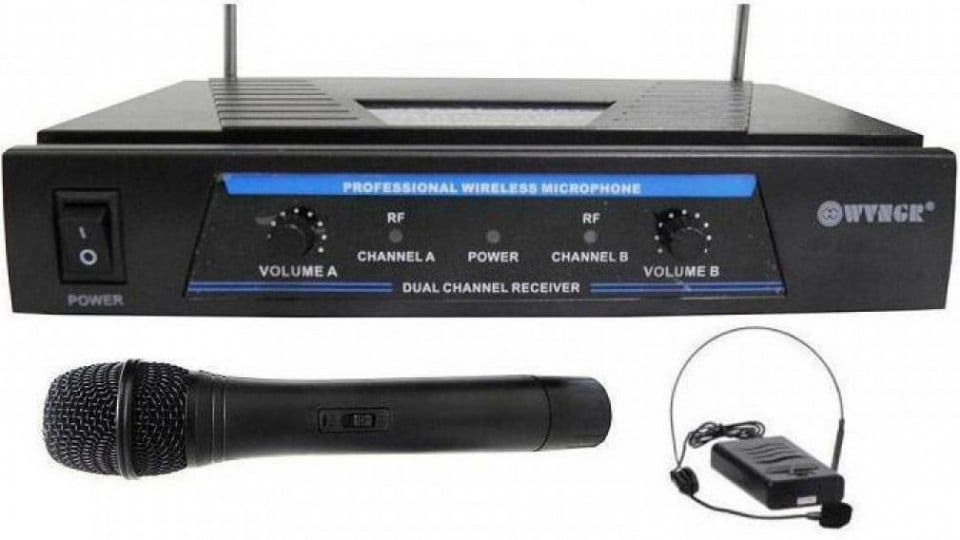 Set 2 Microfoane Profesionale Wireless WVNGR cu Receptor, Negru WVGNR ...